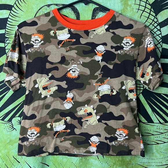 Nickelodeon | Tops | Rugrats Crop Top Tshirt Army Green With Neon ...